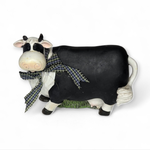 Vintage | Accents | Vintage Farmhouse Chalkboard Dairy Cow Figurine ...
